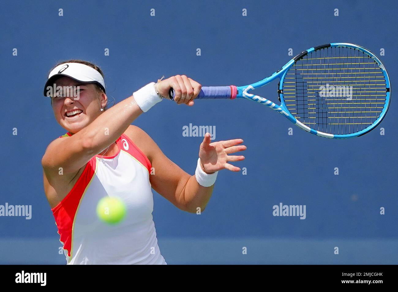 Rebecca Peterson, of Sweden, returns to Karolina Pliskova, of the Czech ...