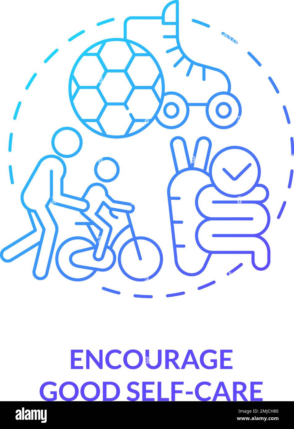 Encourage good self care blue gradient concept icon Stock Vector Image ...