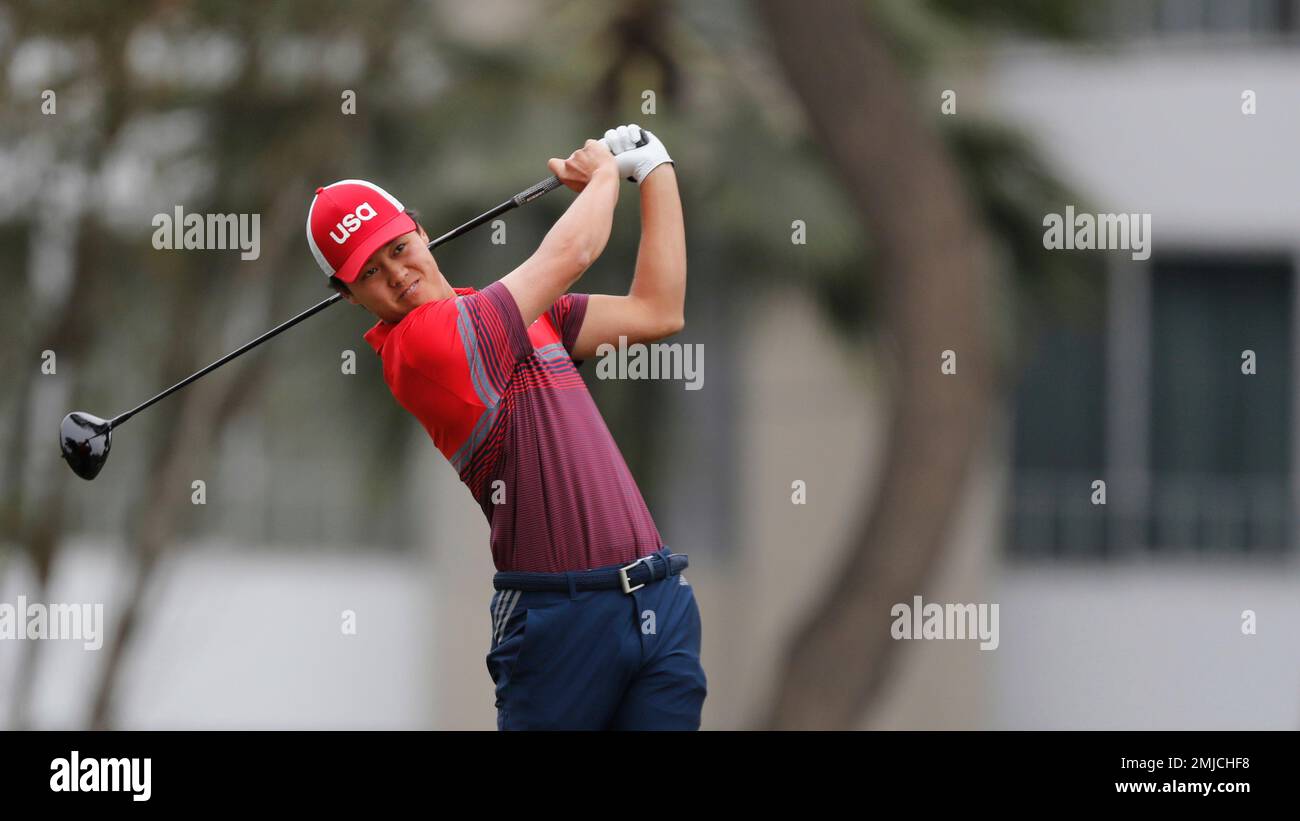 Brandon Wu of United States competes in men's golf final round at the ...