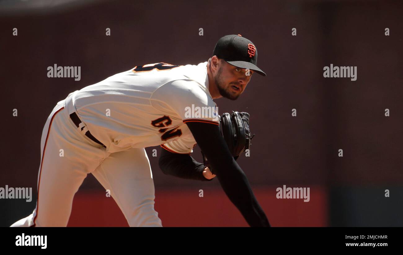 San Francisco Giants pitcher Tyler Beede throws against the Oakland ...