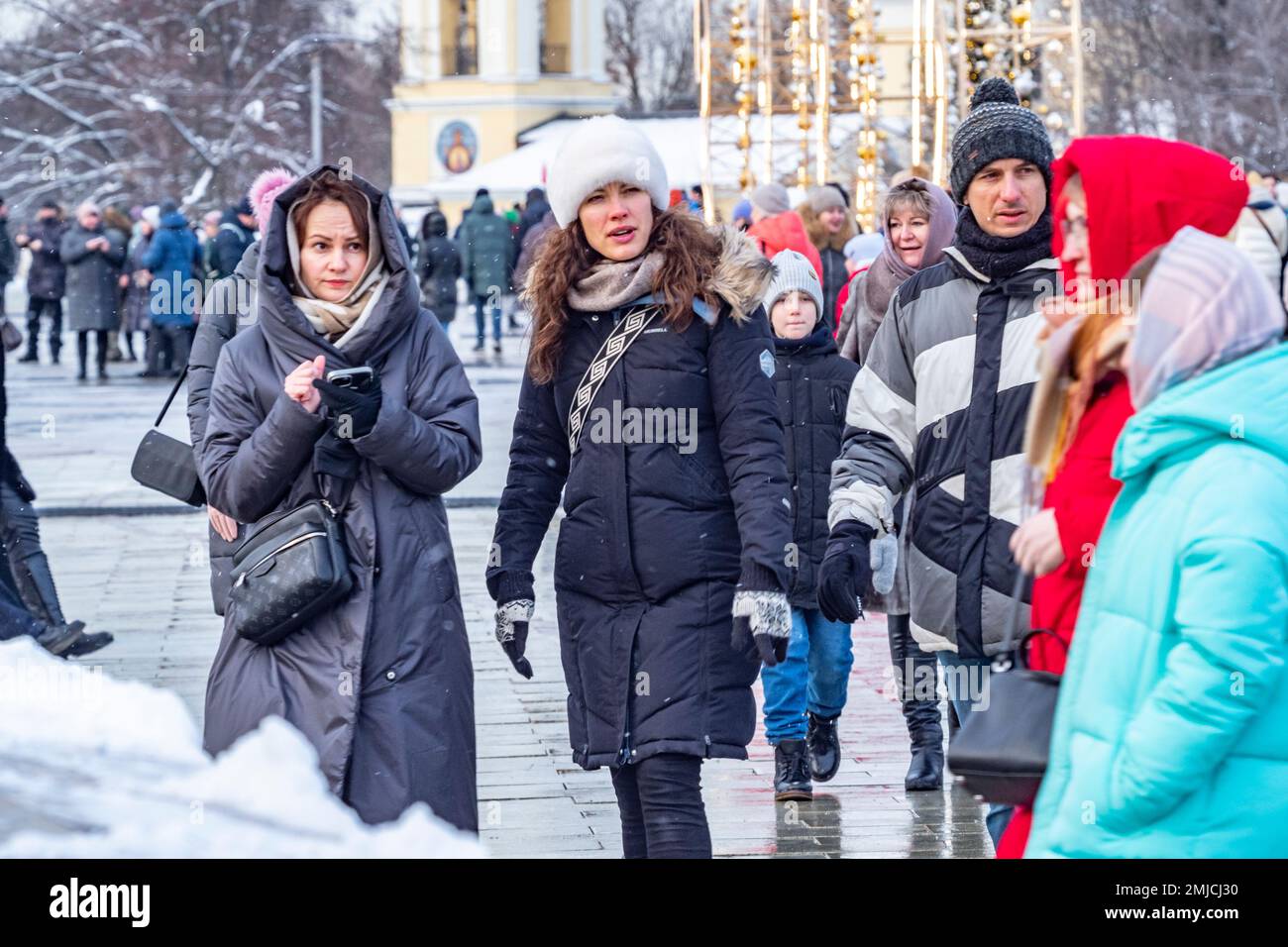Russia, Moscow. People are seen in a city street Stock Photo - Alamy