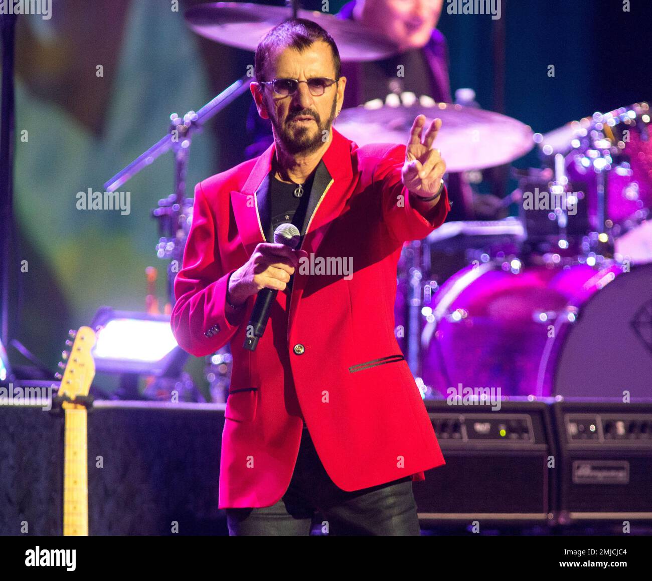 Ringo Starr, formerly of The Beatles, performs in concert with Ringo ...