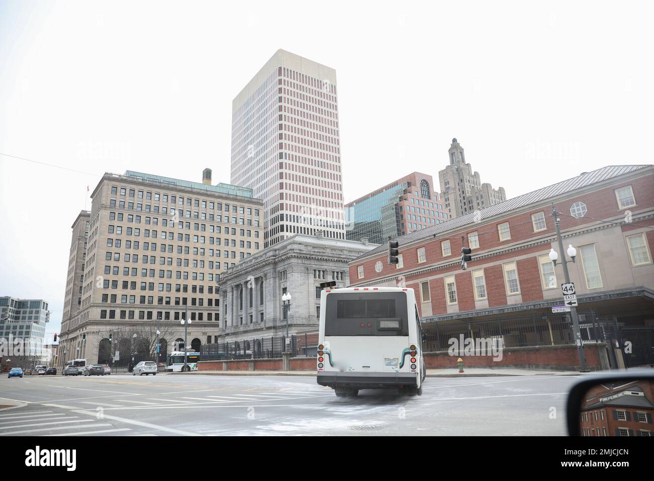 Rhode Island Buildings River Water columns old building Stock Photo - Alamy