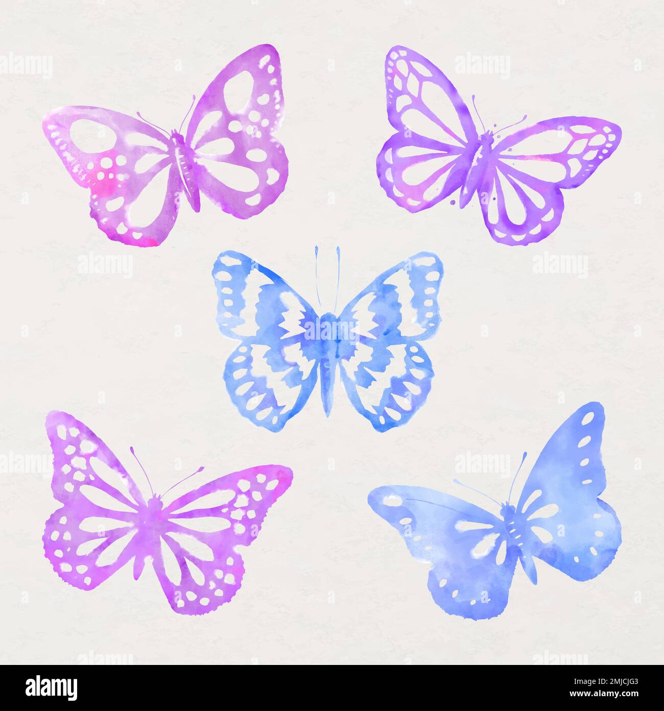 Watercolor butterfly sticker, design element stamp vector Stock Vector ...