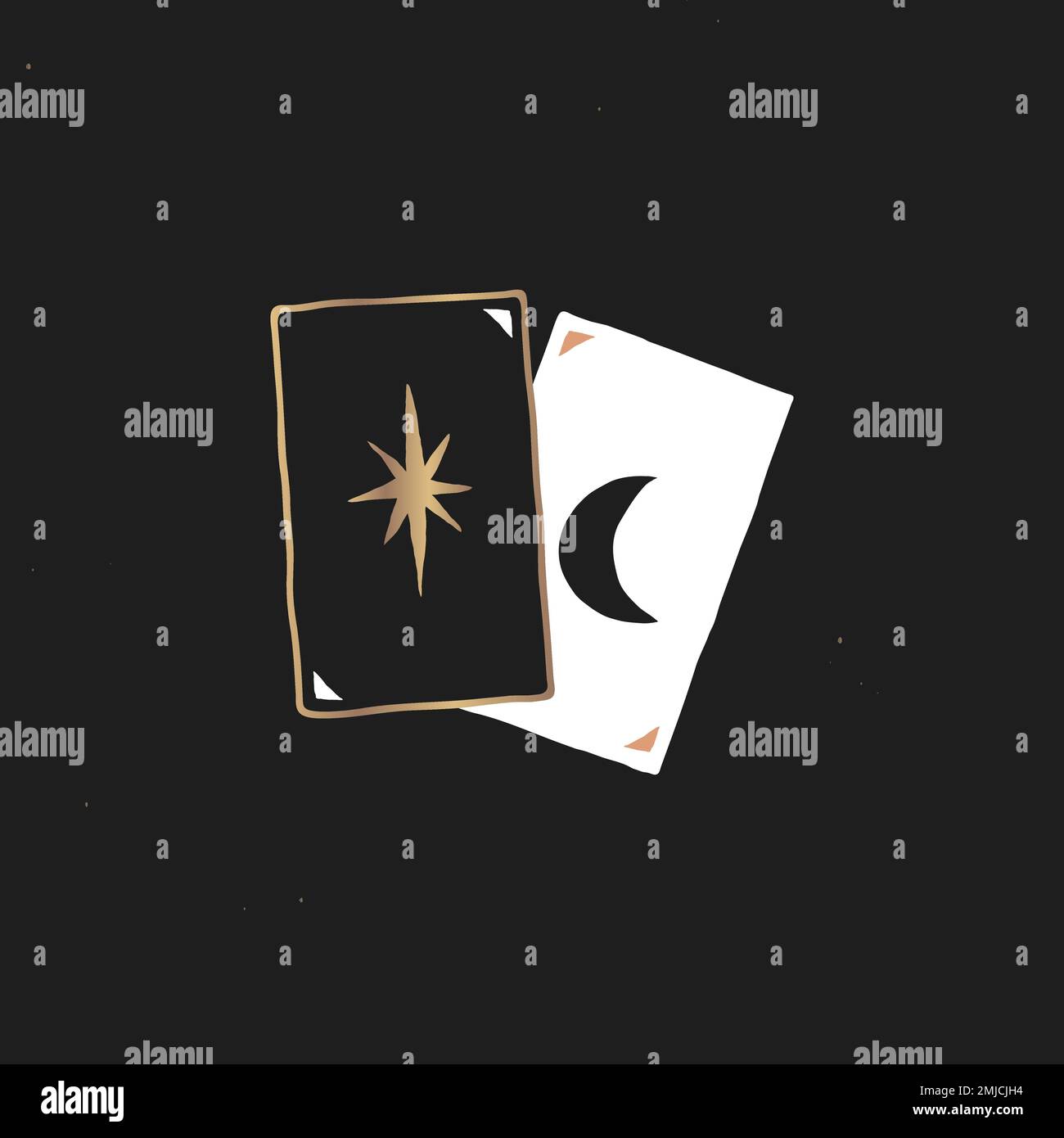 Alchemy tarot cards sticker vector mystic sticker illustration minimal ...