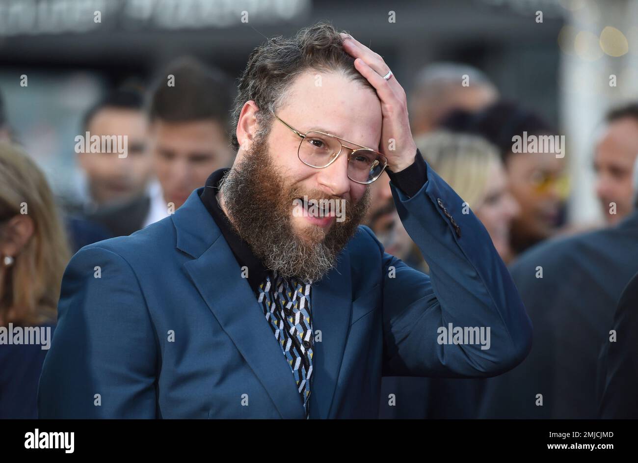 Seth Rogen arrives at the premiere of "Good Boys" on Wednesday, Aug. 14 ...