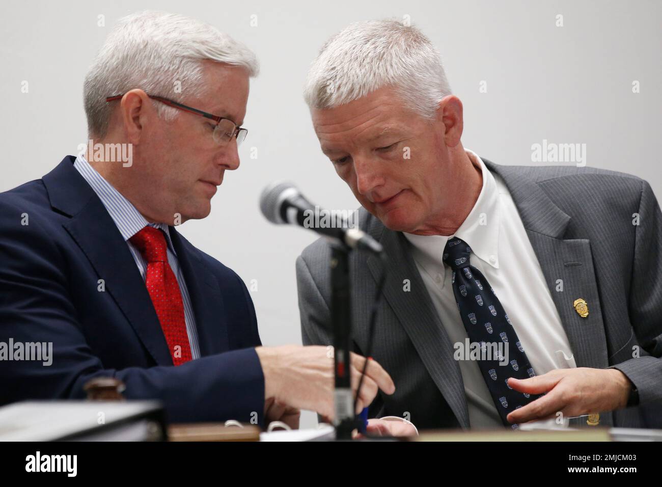 Scott Crow, right, Interim Director of the Oklahoma Department of ...