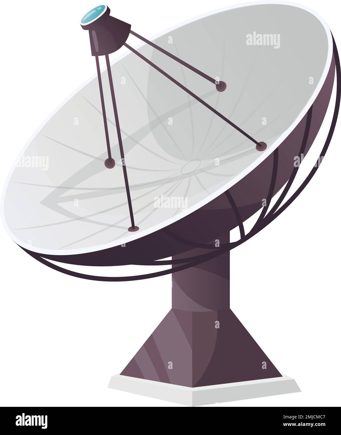 Radio telescope icon. Cartoon space study antenna isolated on white ...