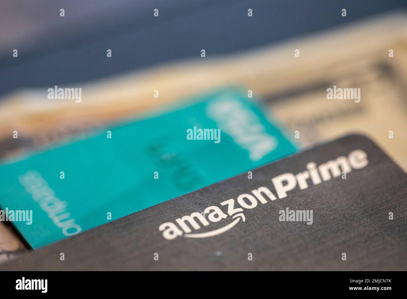This Sunday, Aug. 11, 2019, photo shows an Amazon Prime credit card in ...