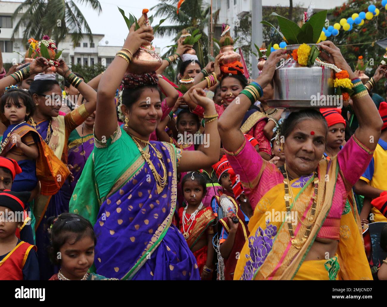Fisher women dance in traditional procession on the occasion of Narli ...