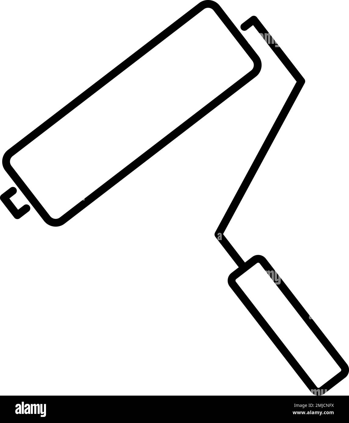 Brush, decorator, paint vector icon on transparent background. Outline ...