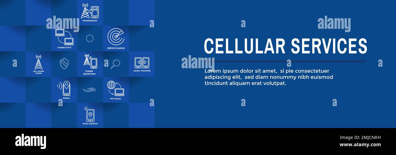 Cell Phone Location Services web header and icons set Stock Vector ...