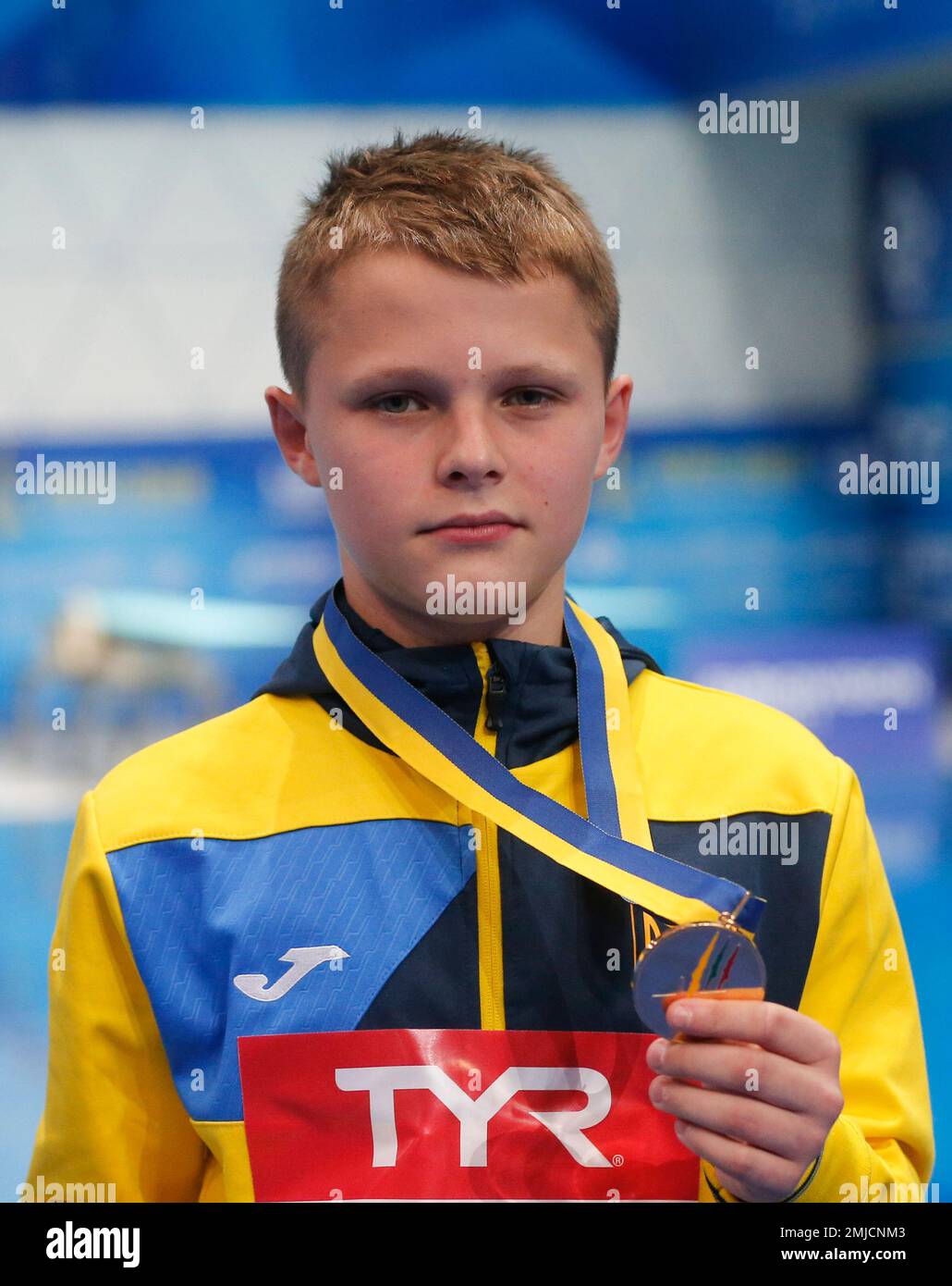 In this Sunday, Aug. 11, 2019 photo, Ukraine's Oleksii Sereda, 13-year ...