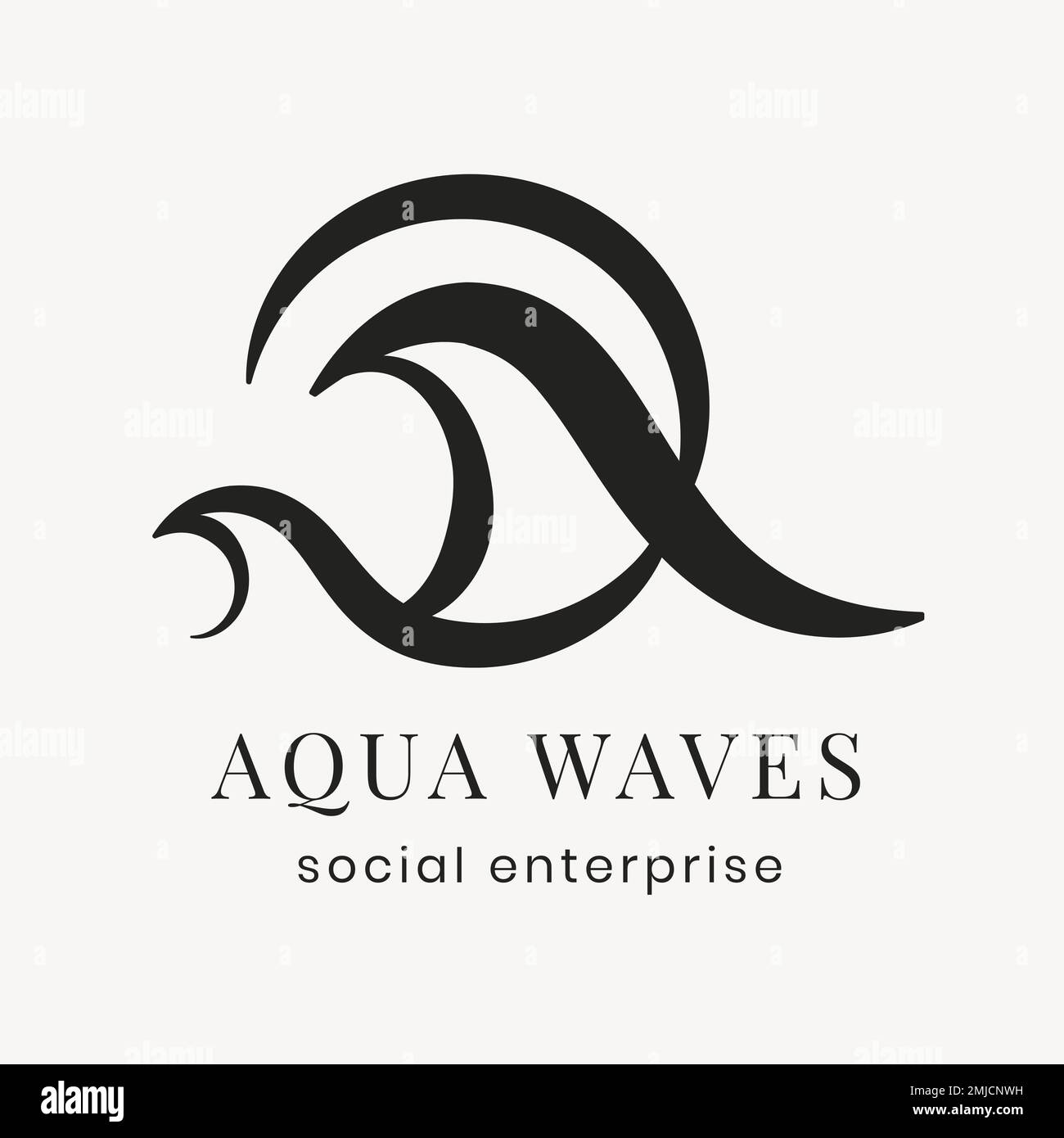 Aqua business logo template, professional creative black flat design ...