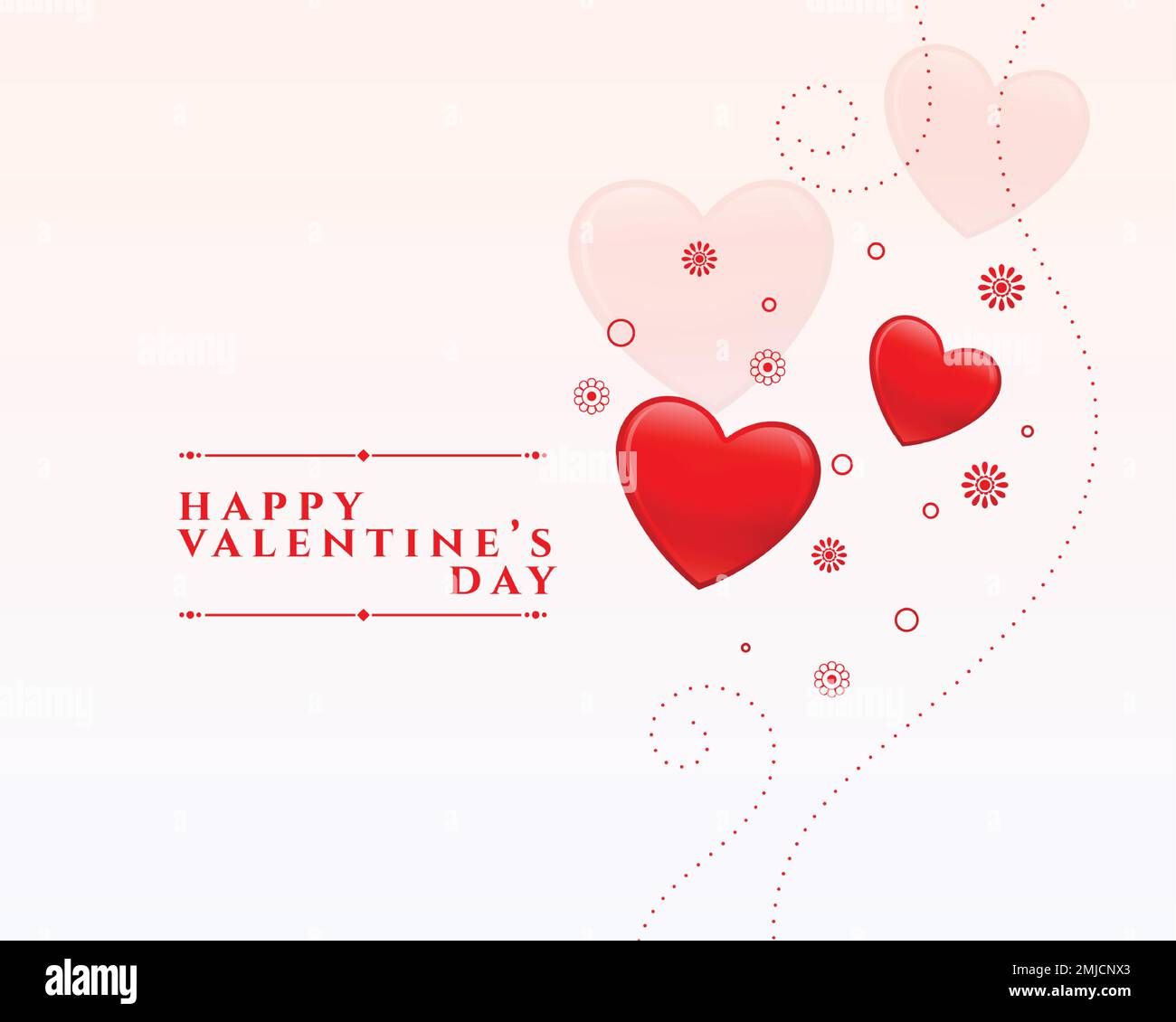 valentine's day romantic background with love hearts vector Stock ...