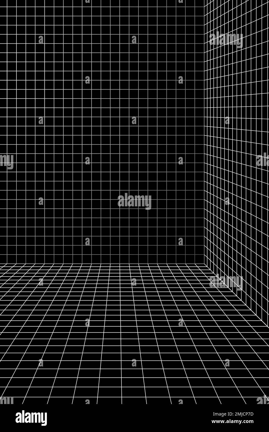 3D wireframe grid room background vector Stock Vector Image & Art - Alamy