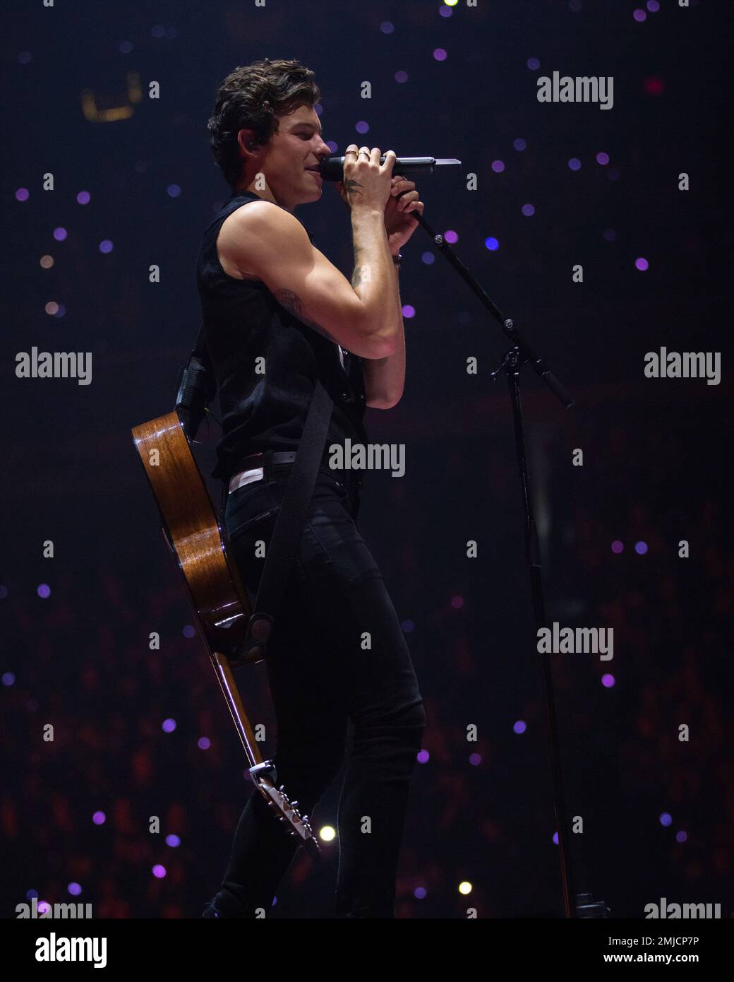Singer/songwriter Shawn Mendes performs on stage at the Capitol One ...