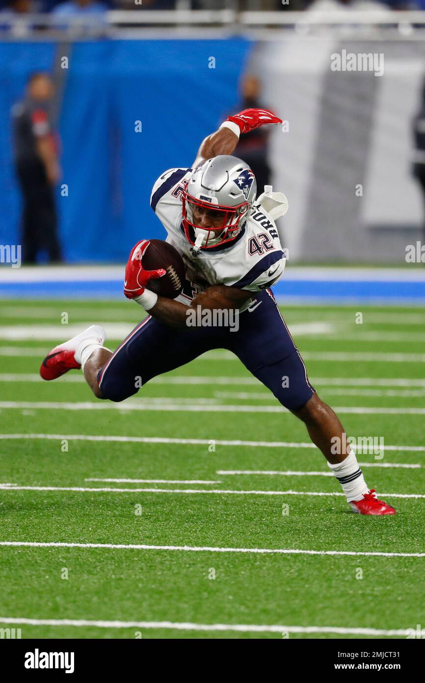 New England Patriots running back Nick Brossette keeps his balance ...