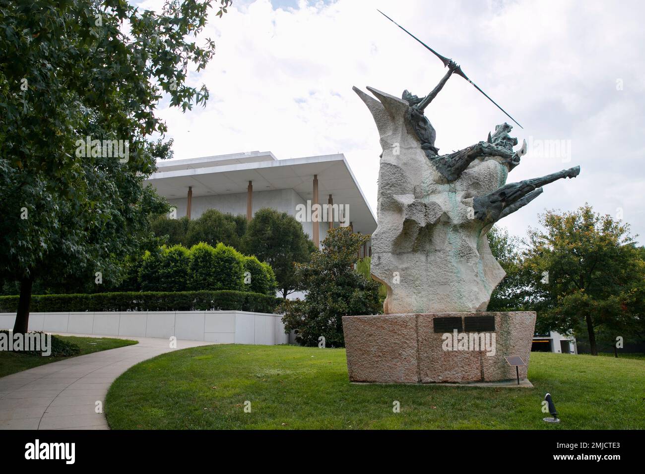 A sculpture is seen by the Kennedy Center, Tuesday, Aug. 13, 2019, in ...