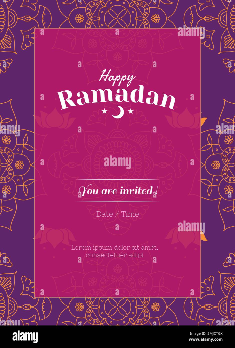 Happy Ramadan dinner invitation card template vector Stock Vector Image ...