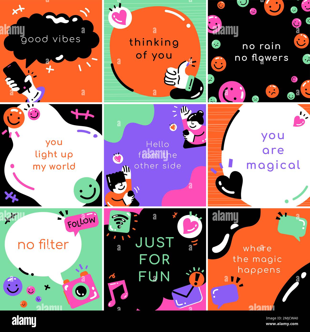 Funky editable social media post template vector Stock Vector Image ...