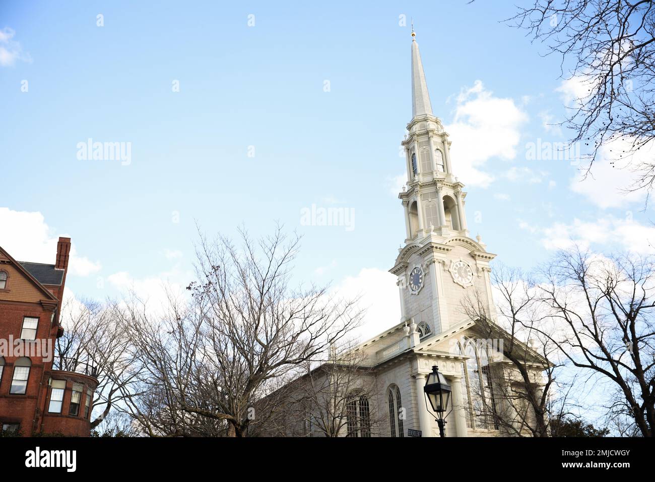 Rhode Island Buildings River Water columns old building Stock Photo - Alamy