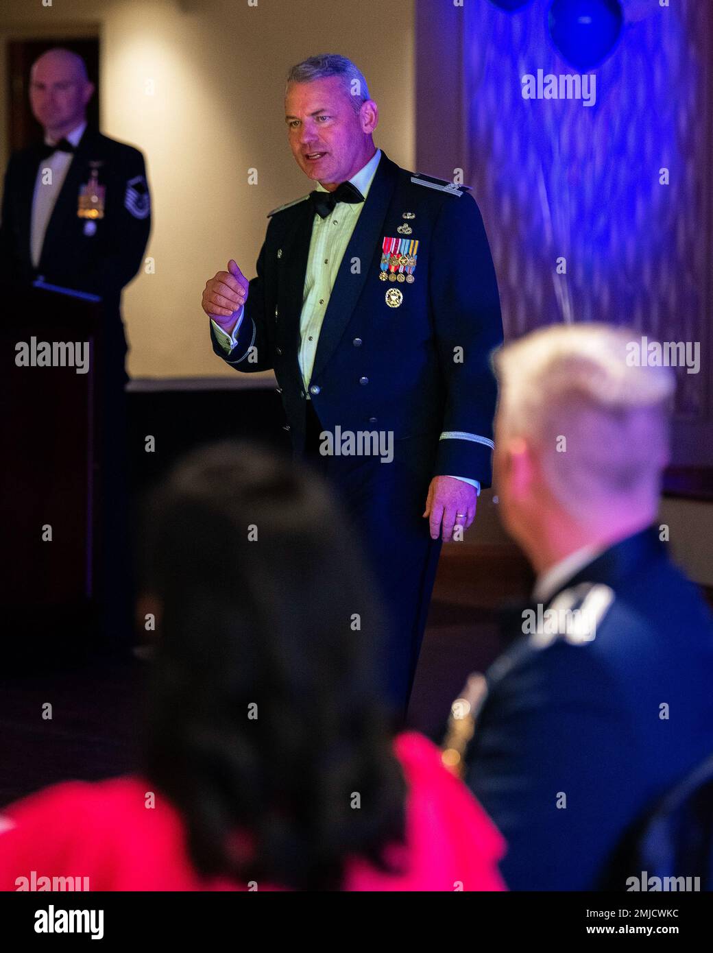 Col. Christopher Meeker, 88th Air Base Wing and installation commander, makes closing remarks at ...