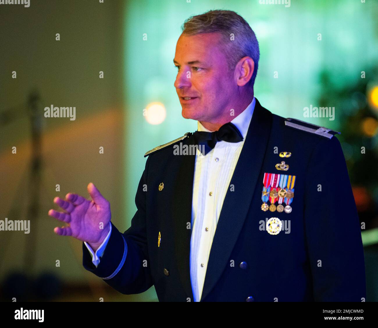 Col. Christopher Meeker, 88th Air Base Wing and installation commander, makes closing remarks at ...