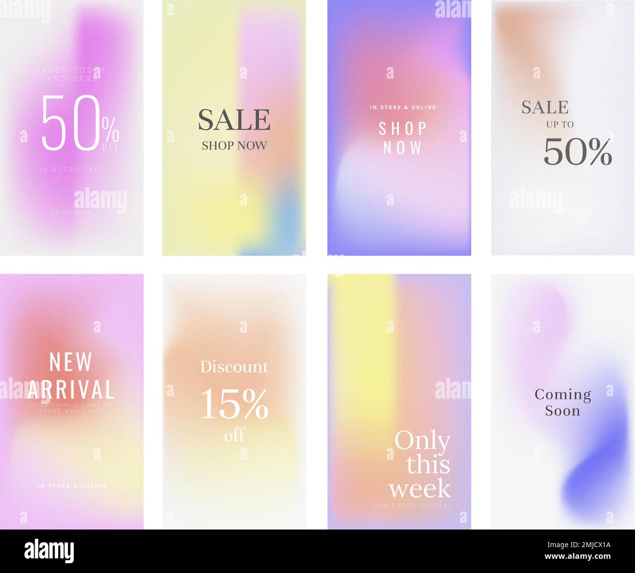 Social media marketing banner vector set colorful background Stock ...