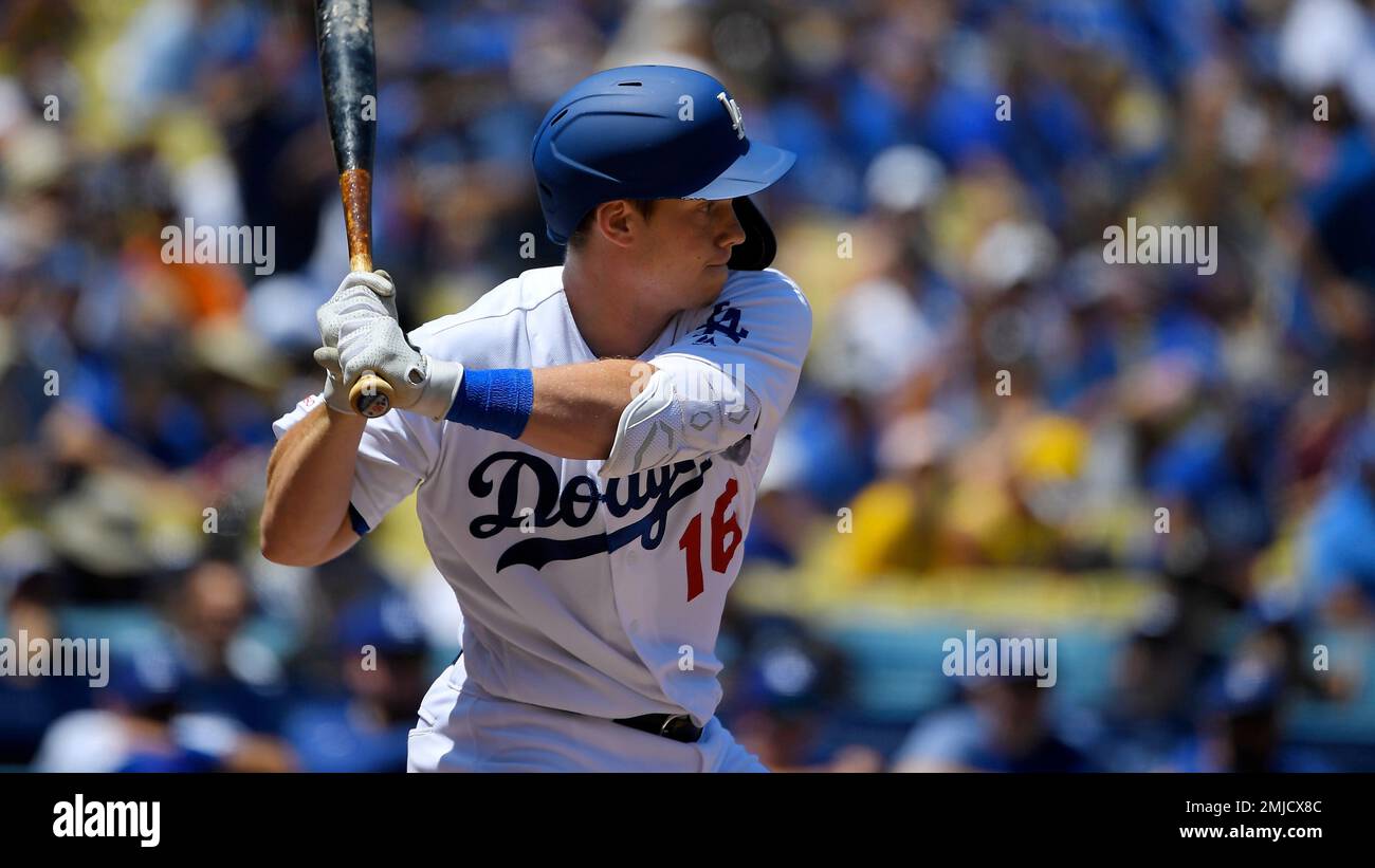 Los Angeles Dodgers' Will Smith bats during the first inning of a ...