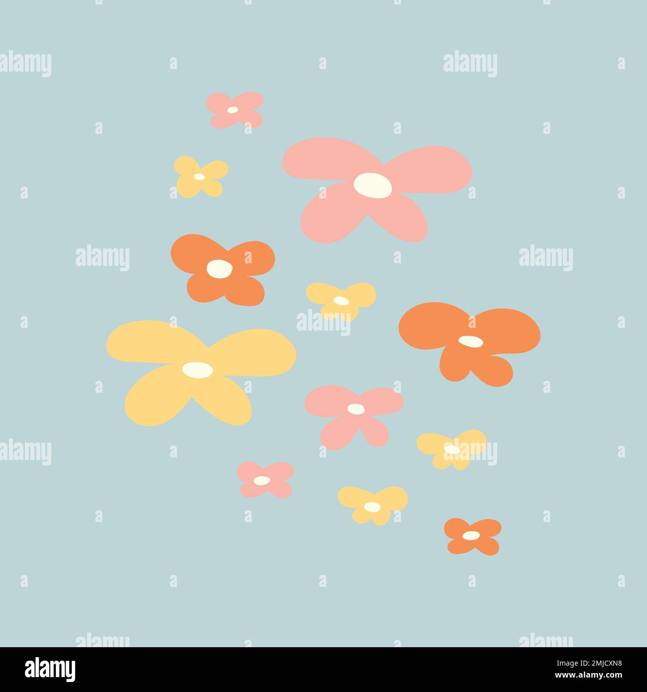 Pastel flower, cute spring clipart vector illustration Stock Vector ...