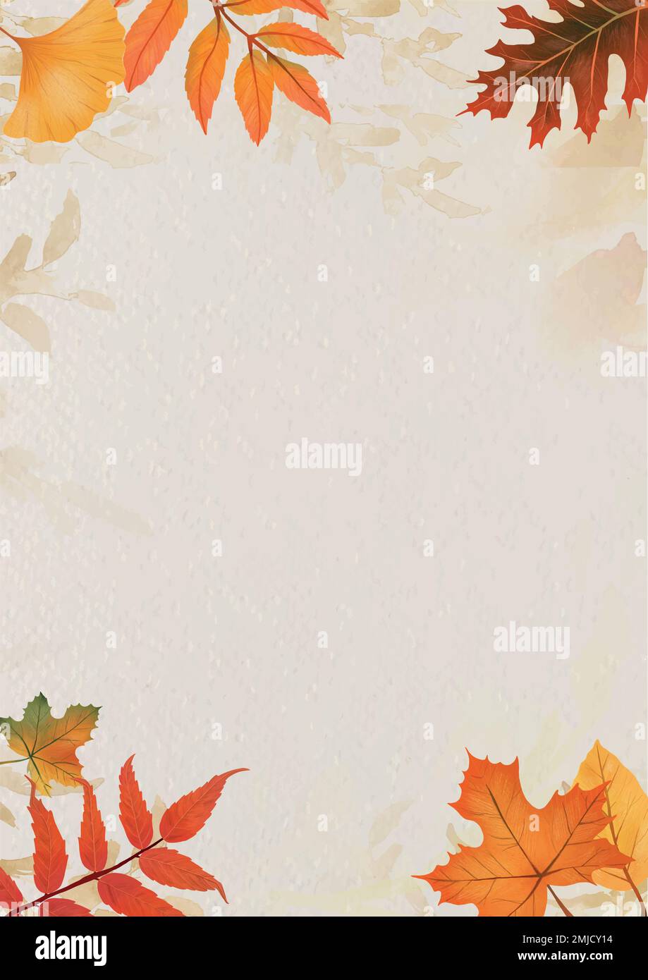 Fall leaves beige background vector Stock Vector Image & Art - Alamy