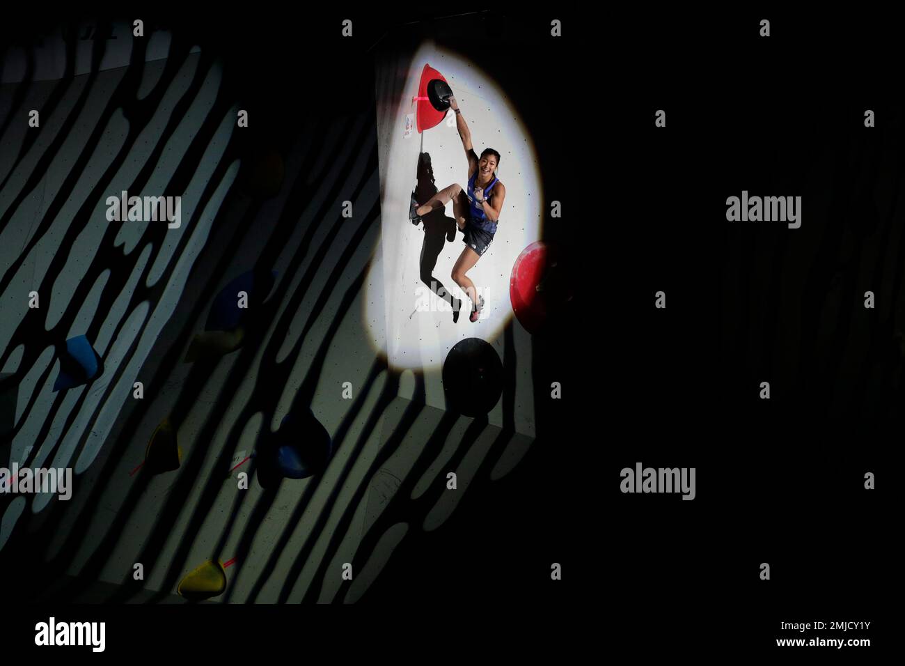 Japan's Miho Nonaka celebrates after completing a boulder problem in ...