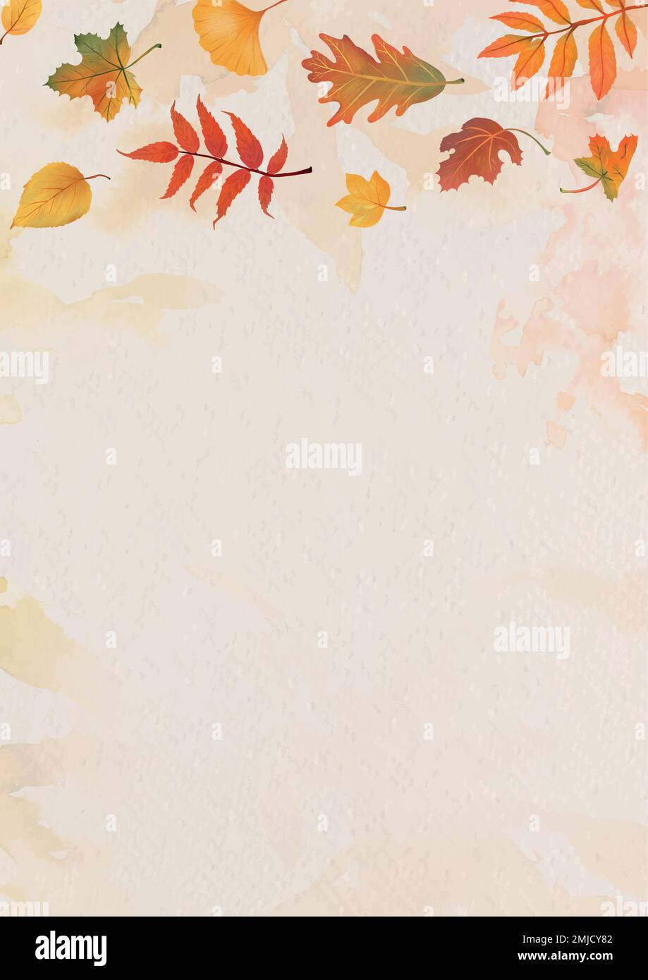 Fall leaves beige background vector Stock Vector Image & Art - Alamy
