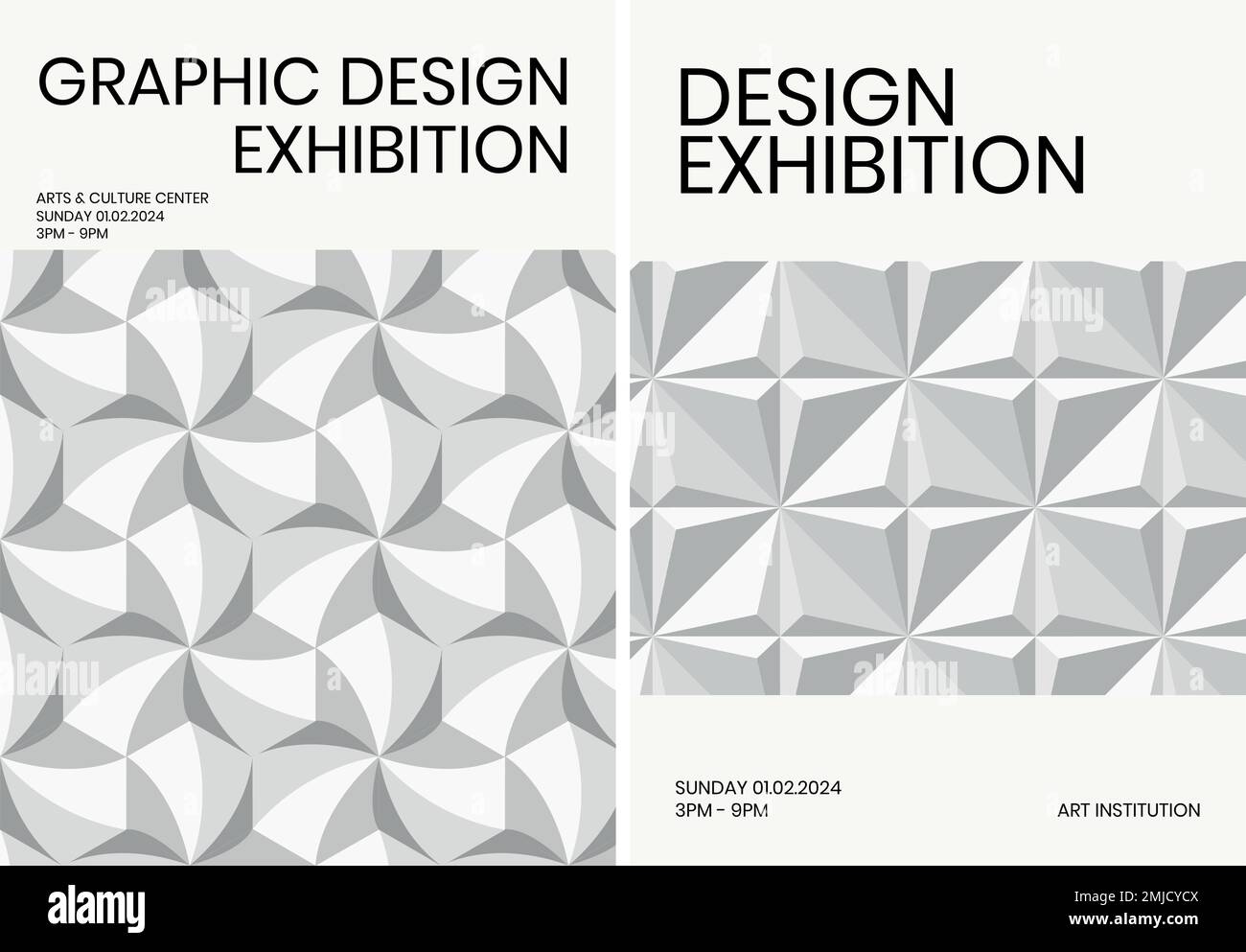 Art exhibition geometric template vector ad poster geometric modern ...