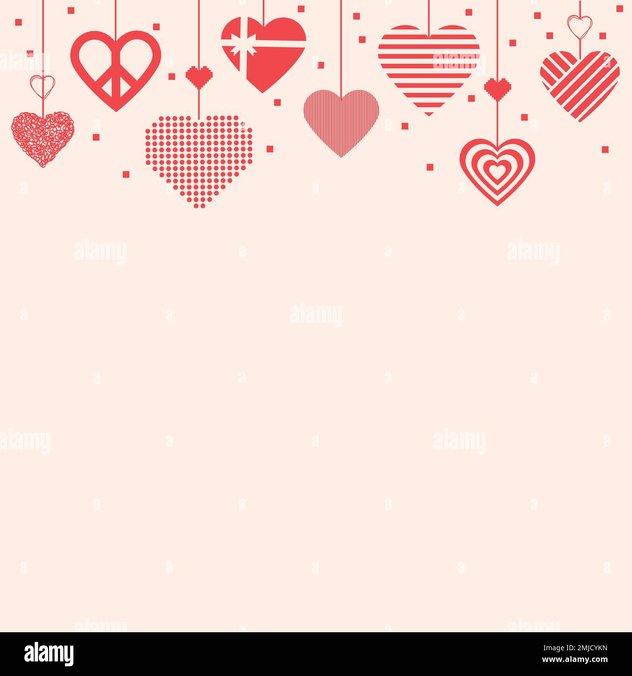 Red heart border background vector, love graphic image Stock Vector ...