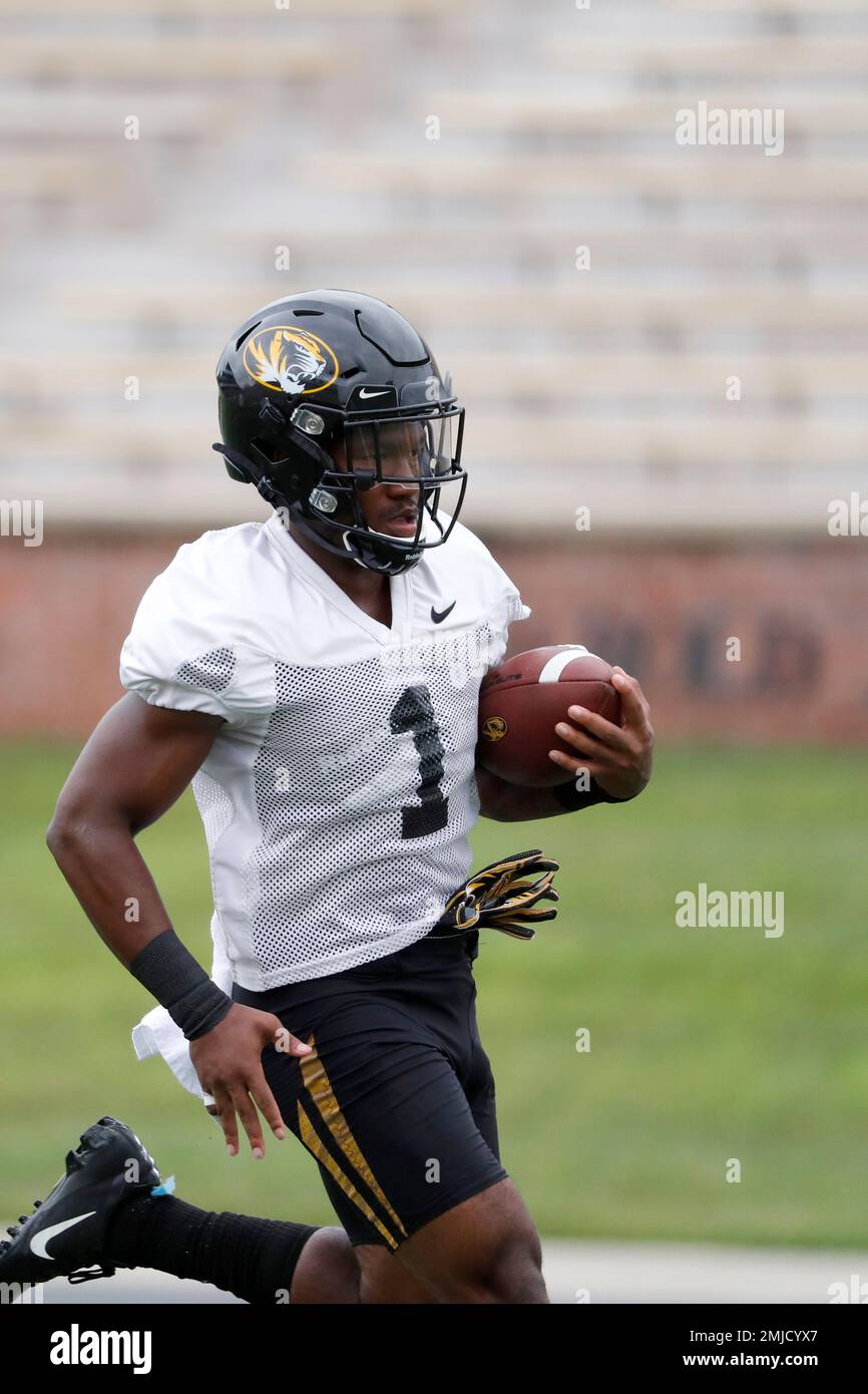 Missouri running back Tyler Badie runs with the ball during an NCAA ...