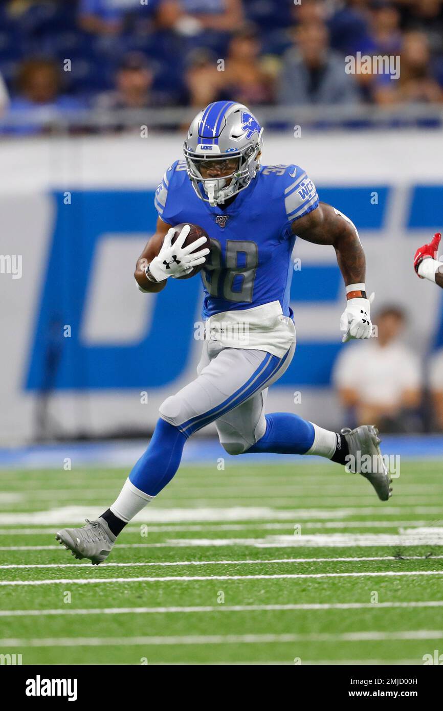 Detroit Lions running back Ty Johnson (38) runs the ball during an NFL ...