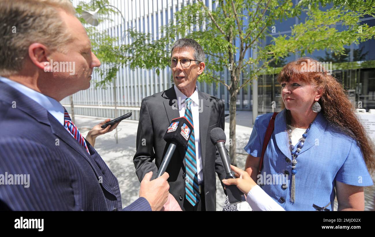 Mike and Becky Shamo, the parents of Aaron Shamo, speak with reporters ...