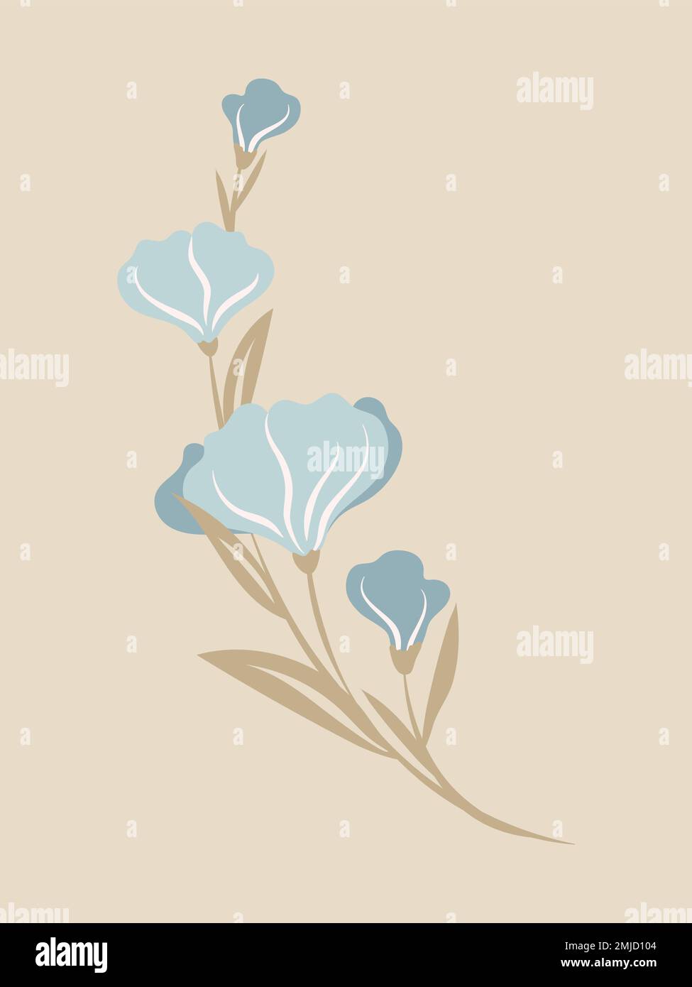 Pastel flower, flat design spring clipart vector illustration Stock ...