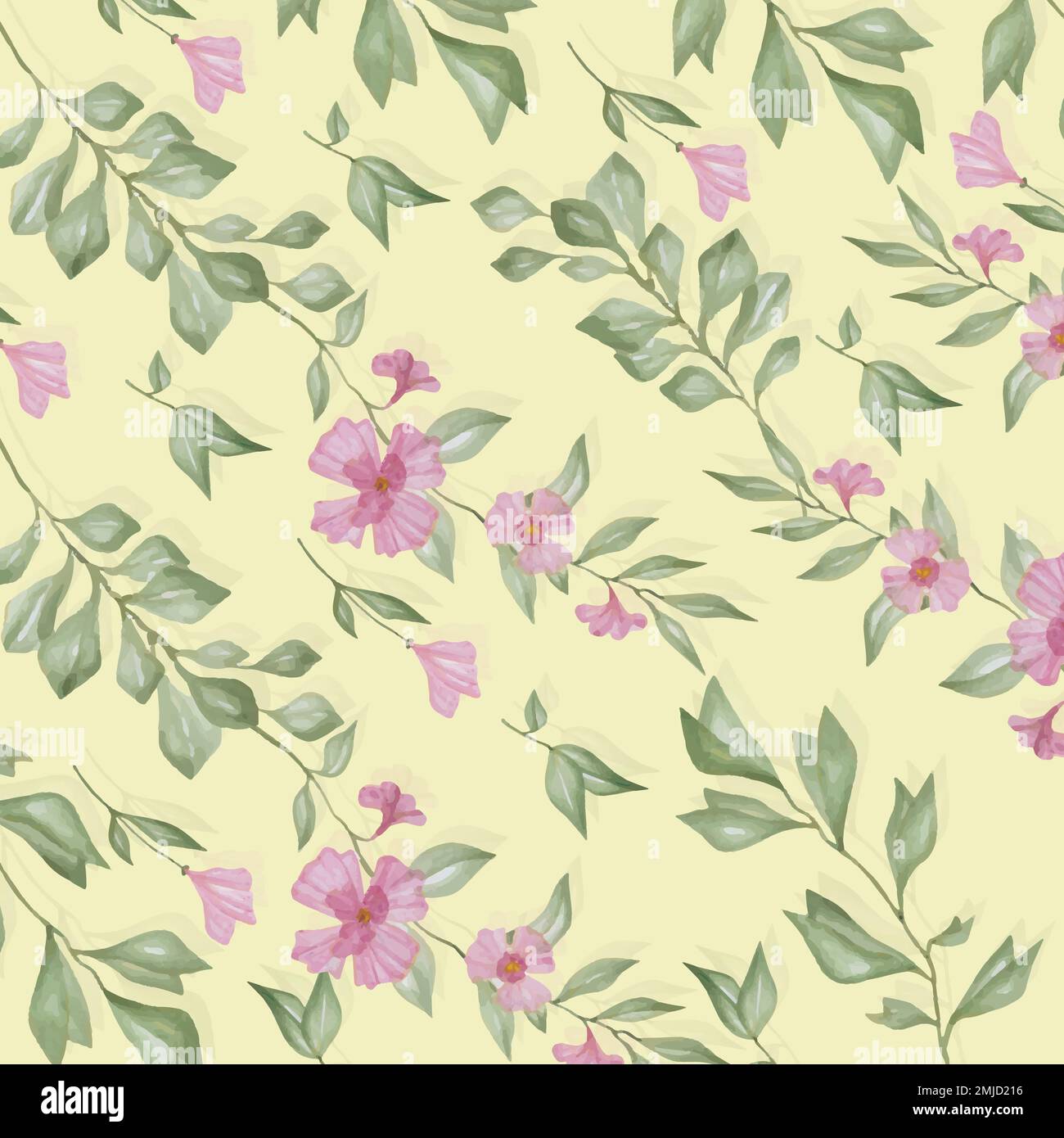 Spring floral pattern with daisies in pastel colors. Vector seamless ...