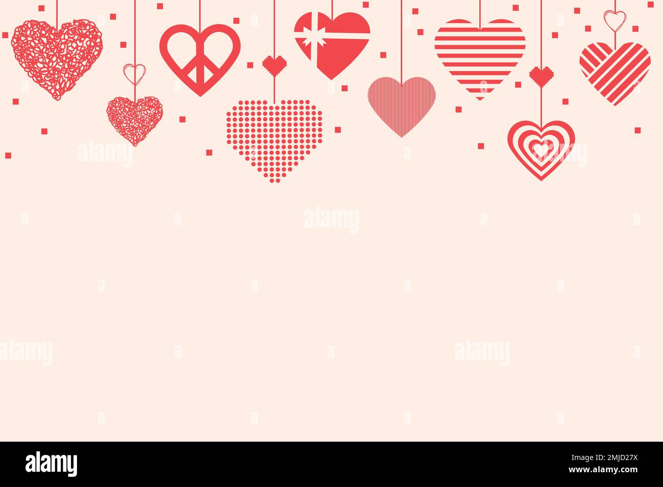 Cute heart border background vector, love graphic image Stock Vector ...