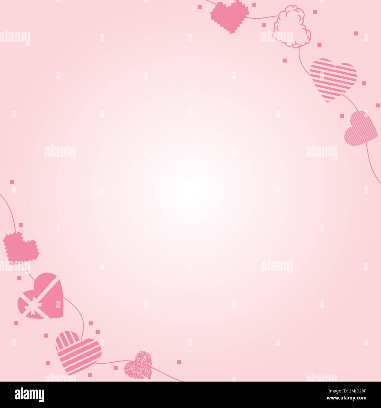 Cute heart border frame vector, pink background design Stock Vector ...