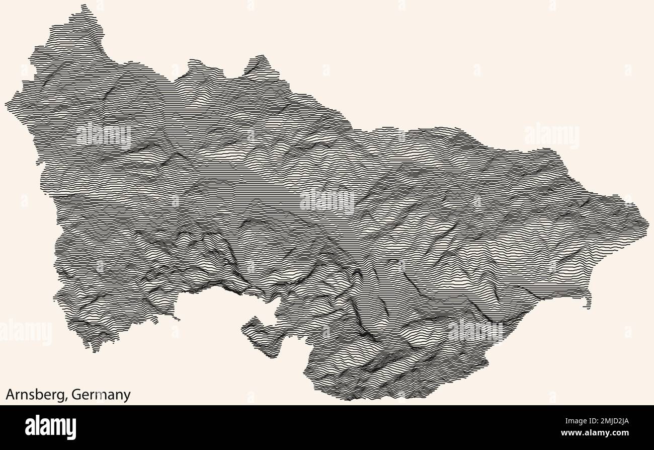 Topographic relief map of ARNSBERG, GERMANY Stock Vector Image & Art ...