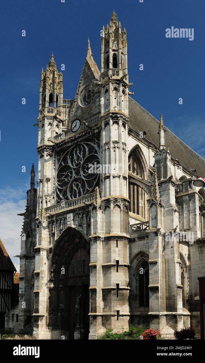 Main Facade Of The Vernon Cathedral In Normandy France On A Beautiful ...