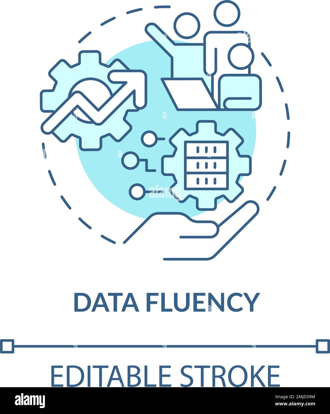 Data fluency turquoise concept icon Stock Vector Image & Art - Alamy