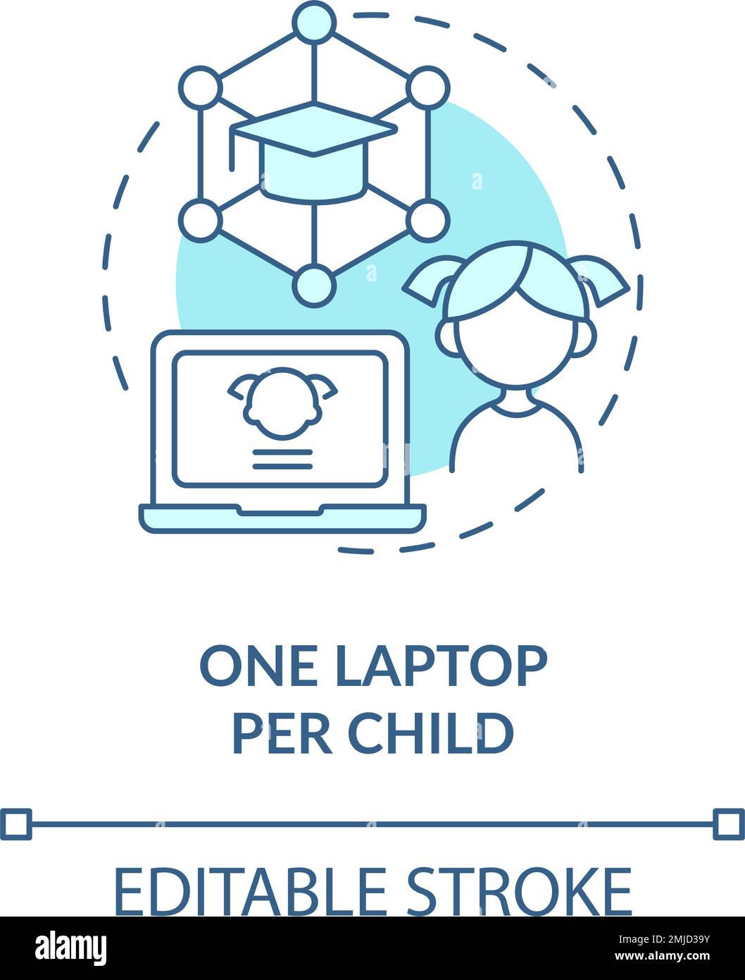 One laptop per child turquoise concept icon Stock Vector Image & Art ...