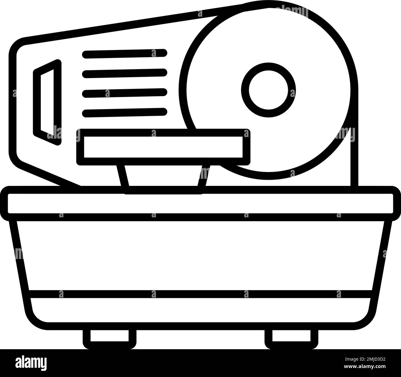 Food, kitchen, slicer vector icon on transparent background. Outline ...