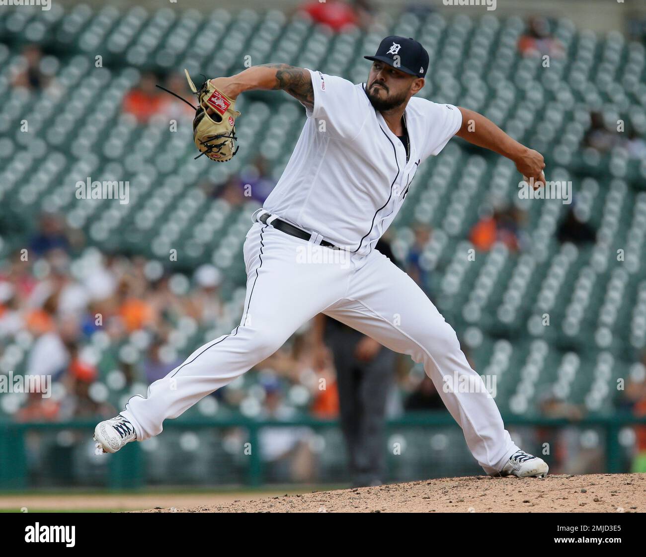 Detroit Tigers' Nick Ramirez (63) pitches against the Kansas City ...