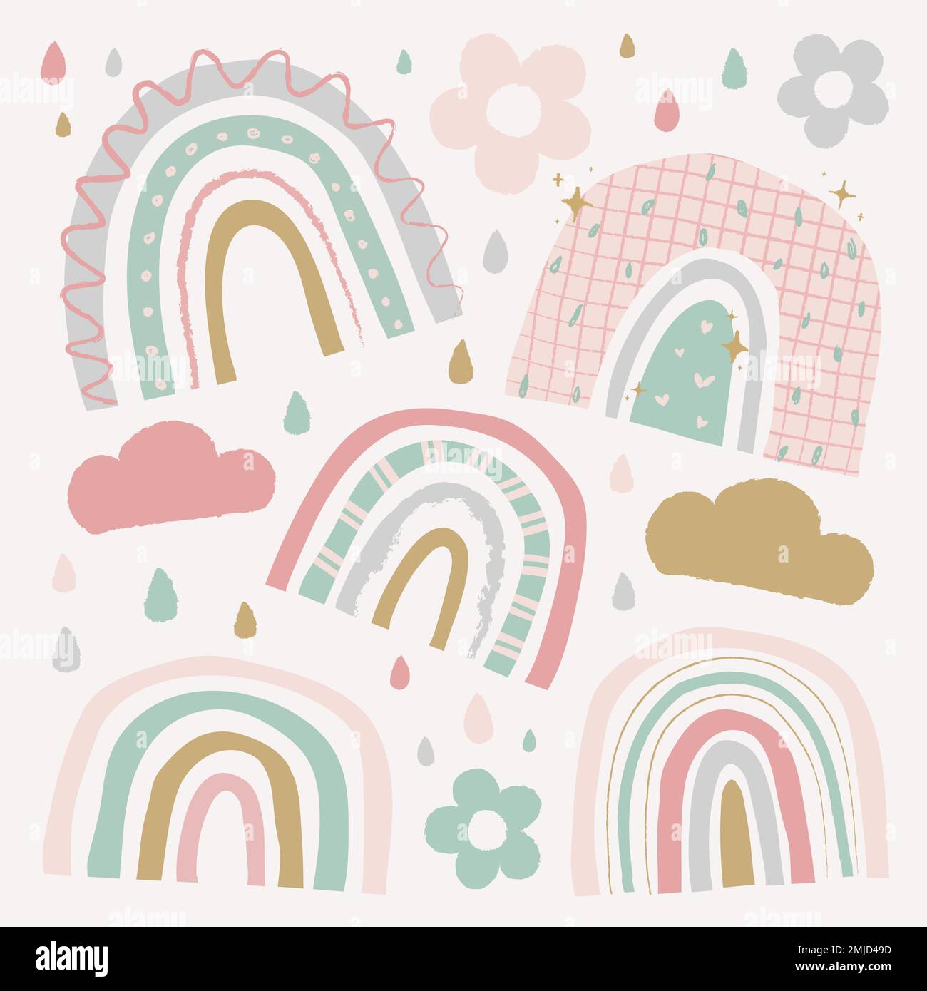 Cute pastel rainbow set Stock Vector Images - Alamy